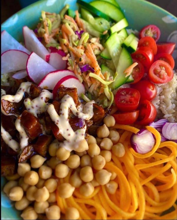 vegan bbq "beef" power bowl - ChinDeep