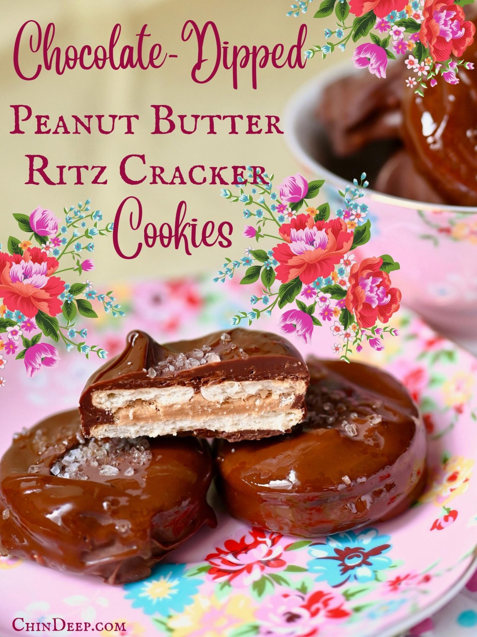 Chocolate-Dipped Peanut Butter Ritz Cracker Cookies - ChinDeep
